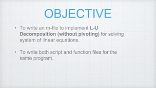 L-U Decomposition | PPT