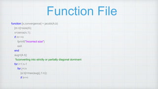MARLAB codes for Gauss Seidel | PPT