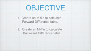 Forward & Backward Differenece Table | PPTX | Physics | Science