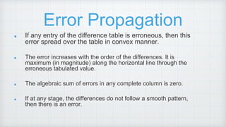 Forward & Backward Differenece Table | PPTX | Physics | Science