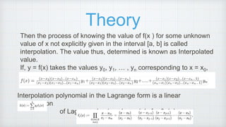 Lagrange Interpolation | PPTX | Science
