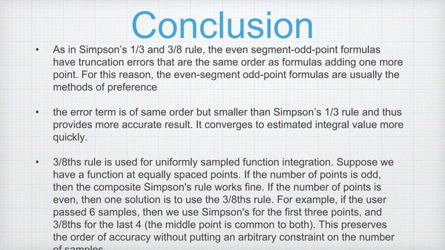 Simpson's Three-Eighth Method | PPTX | Technology & Computing