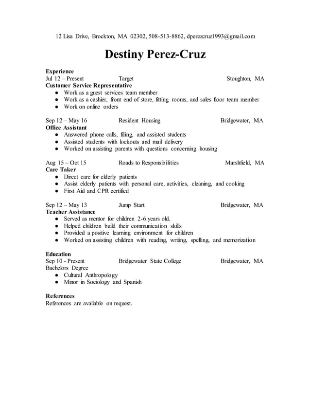 destinyresume | DOCX