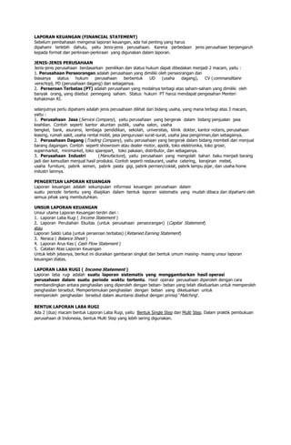 contoh soal sederhana laporan keuangan | PDF