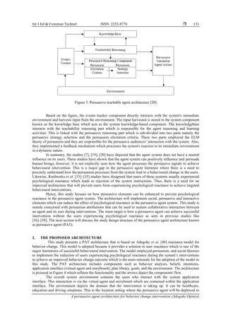 A persuasive agent architecture for behavior change intervention | PDF