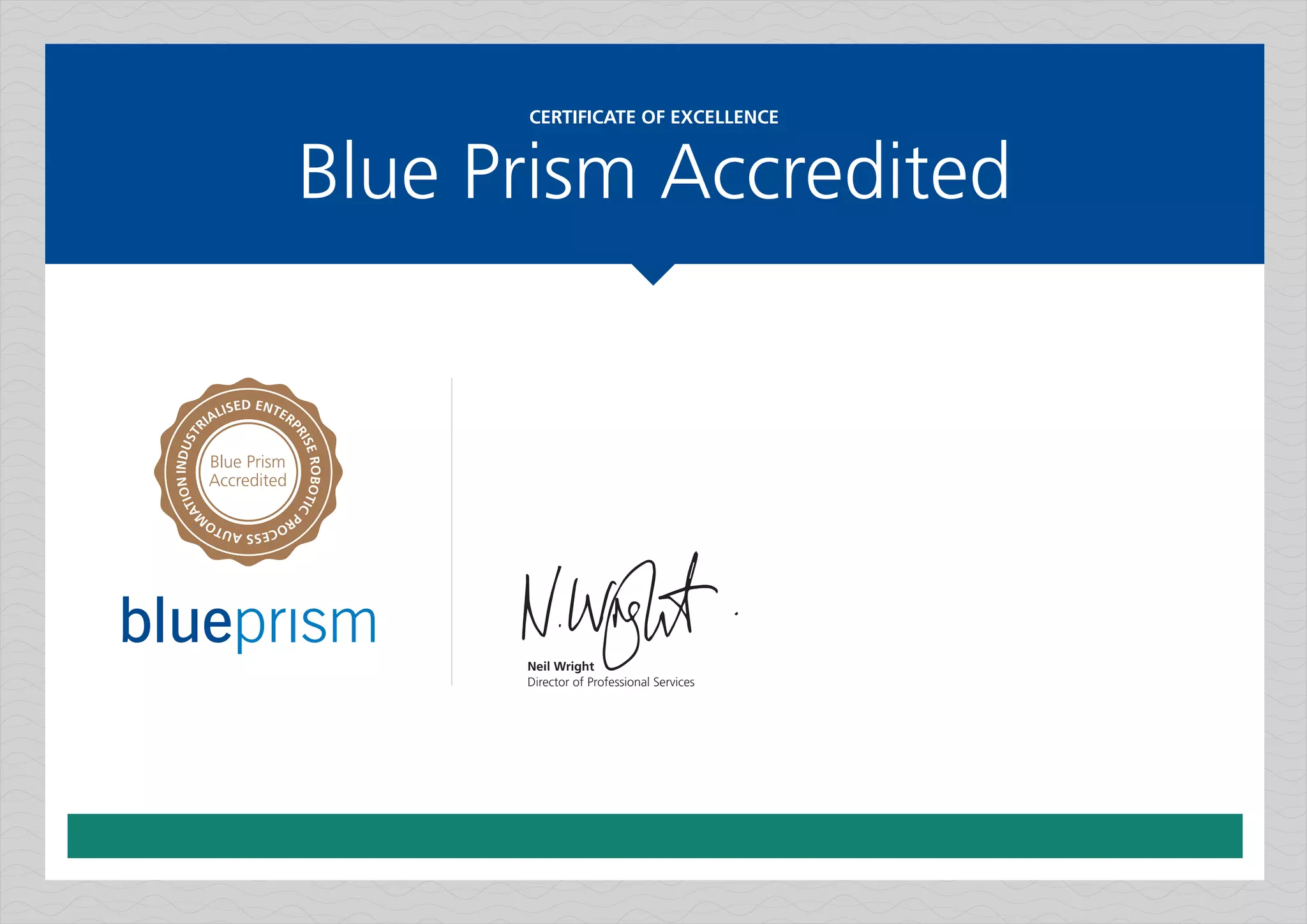Blue Prism Developer Accreditation Certificate - Danny Maylin - Bank of ...