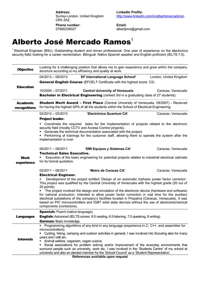 Resume - Alberto Mercado | PDF