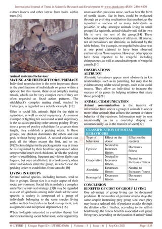 A Report on Animal Behaviour Ethology | PDF