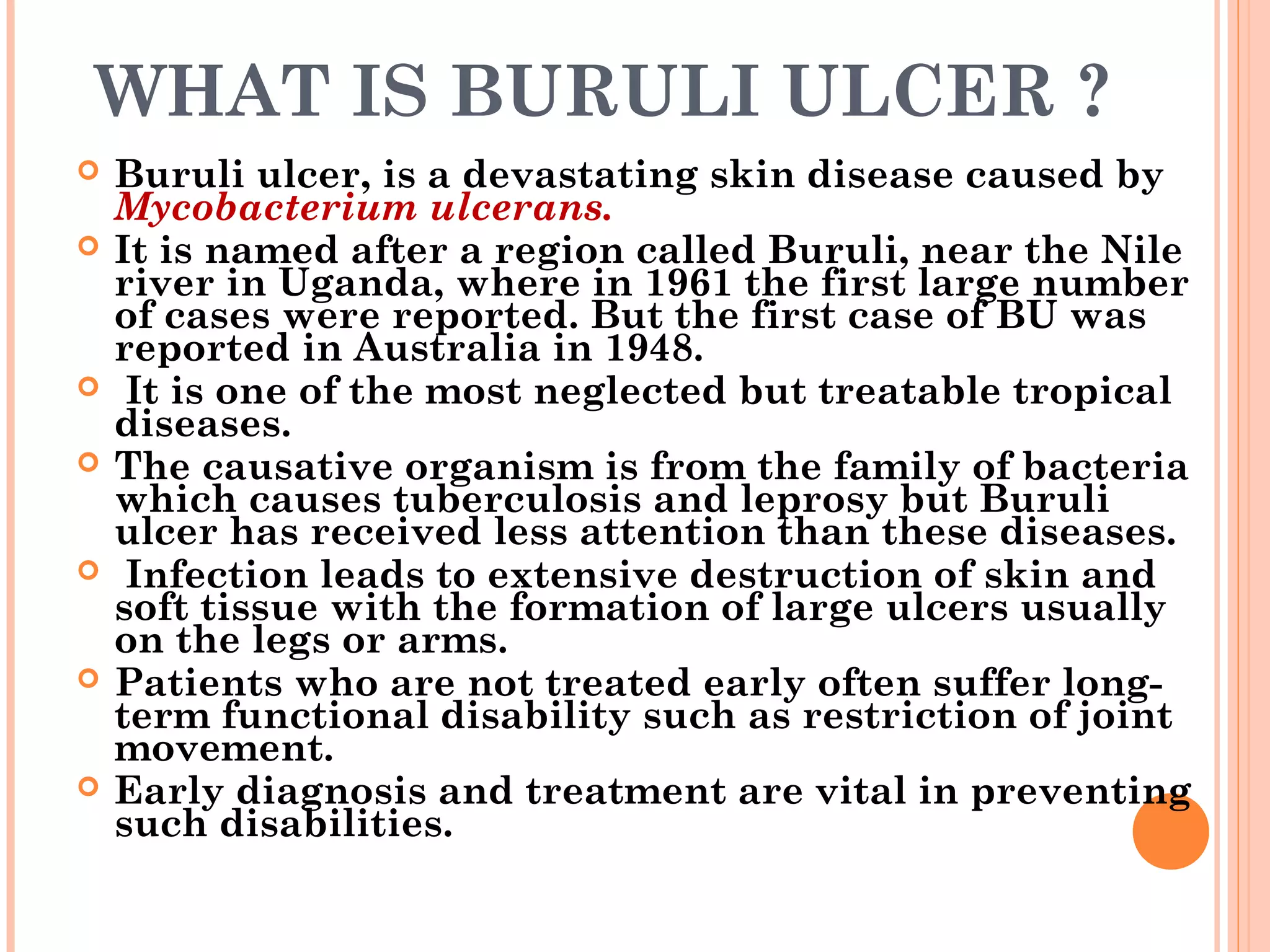 Presentation On Buruli Ulcer | PPT