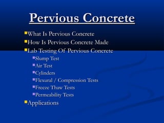 Pervious Concrete | PPT