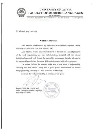 University of Latvia reference | PDF