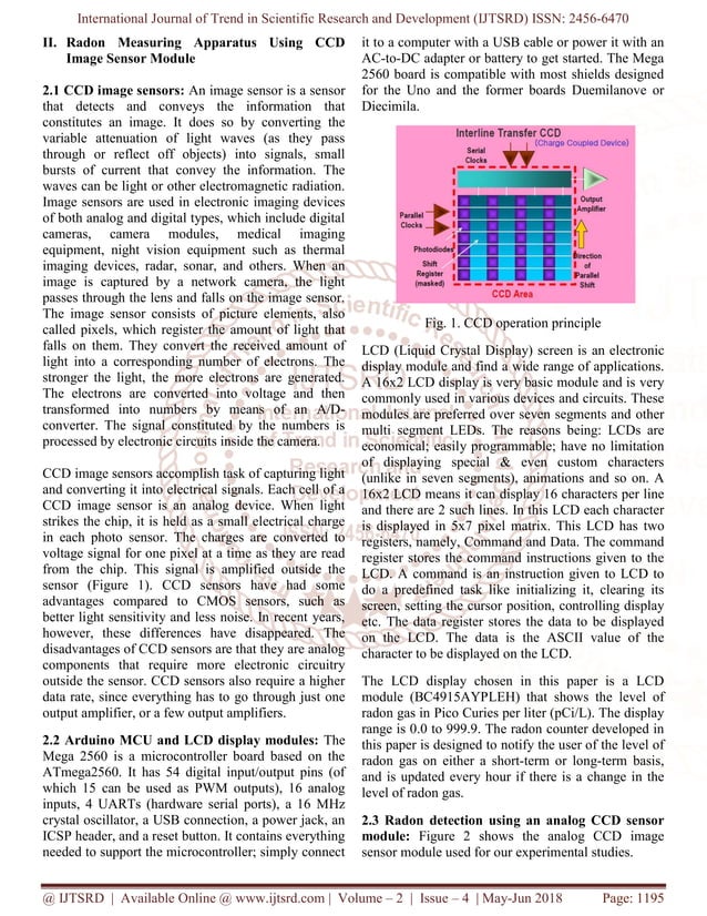 Implementation of a Radon Counter Measuring Apparatus using CCD Image Sensor Module | PDF ...