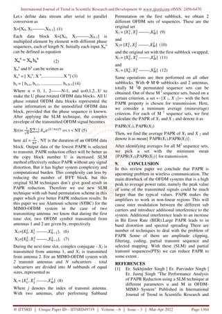 Peak to Average Ratio PAPR Reduction Technique in OFDM MIMO System A Review | PDF