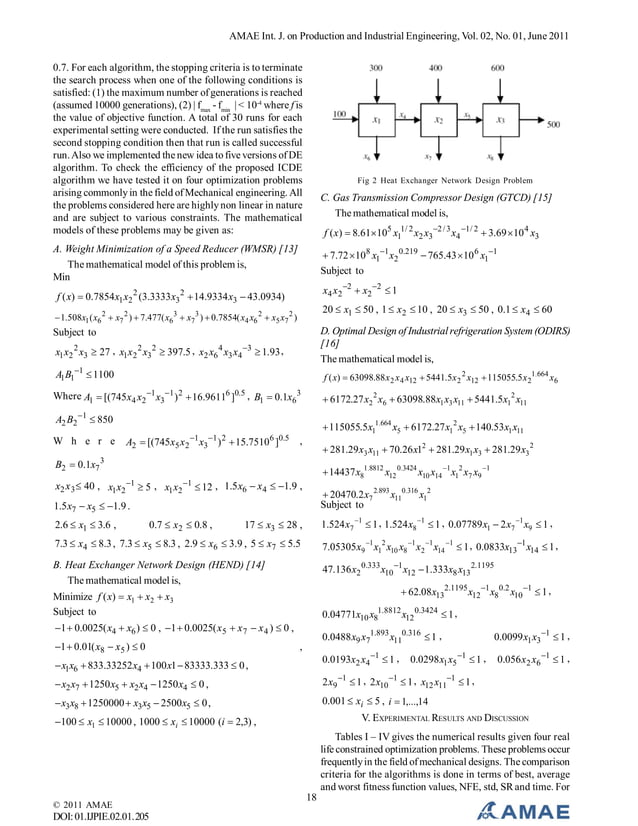 Optimization of Mechanical Design Problems Using Improved Differential Evolution Algorithm | PDF