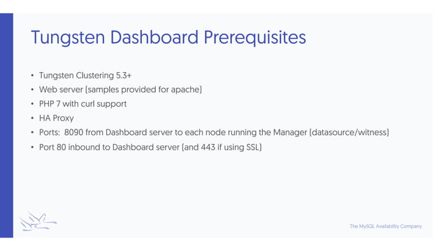 Training Slides: 205 - Installing and Configuring Tungsten Dashboard | PDF