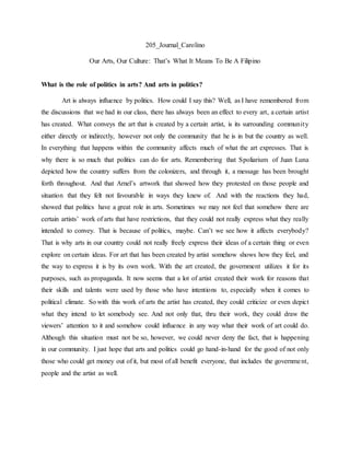What is the Role of Politics in Arts? | PDF