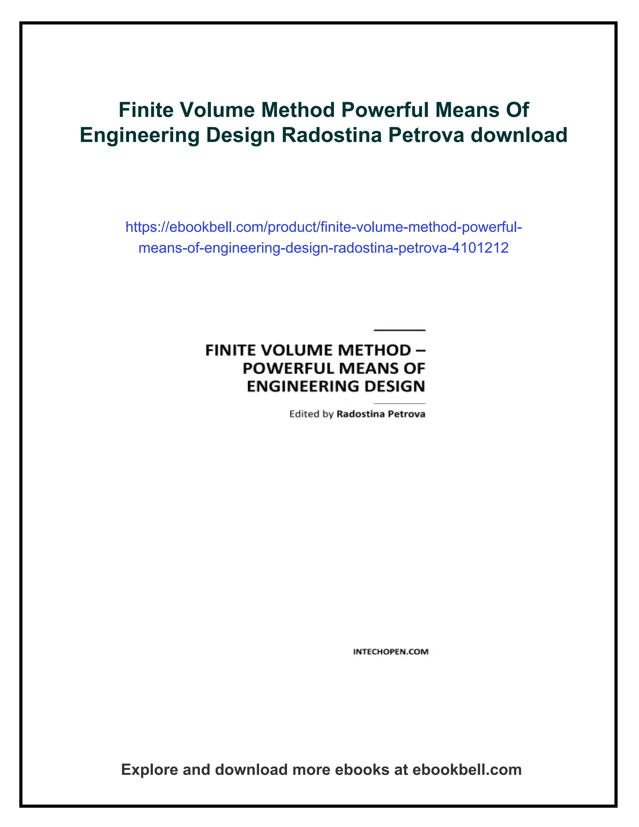 Finite Volume Method Powerful Means Of Engineering Design Radostina Petrova | PDF