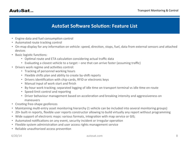 AutoSat Fleet Management System Overview | PPT