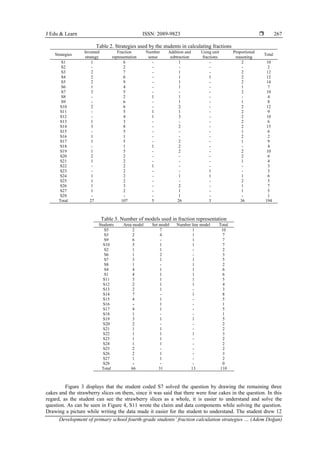 Development of primary school fourth-grade students’ fraction calculation strategies through the ...