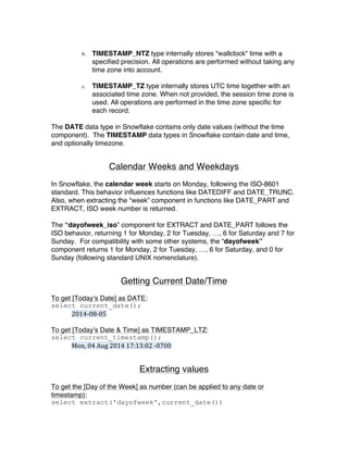 Date and Timestamp Types In Snowflake (By Faysal Shaarani) | PDF