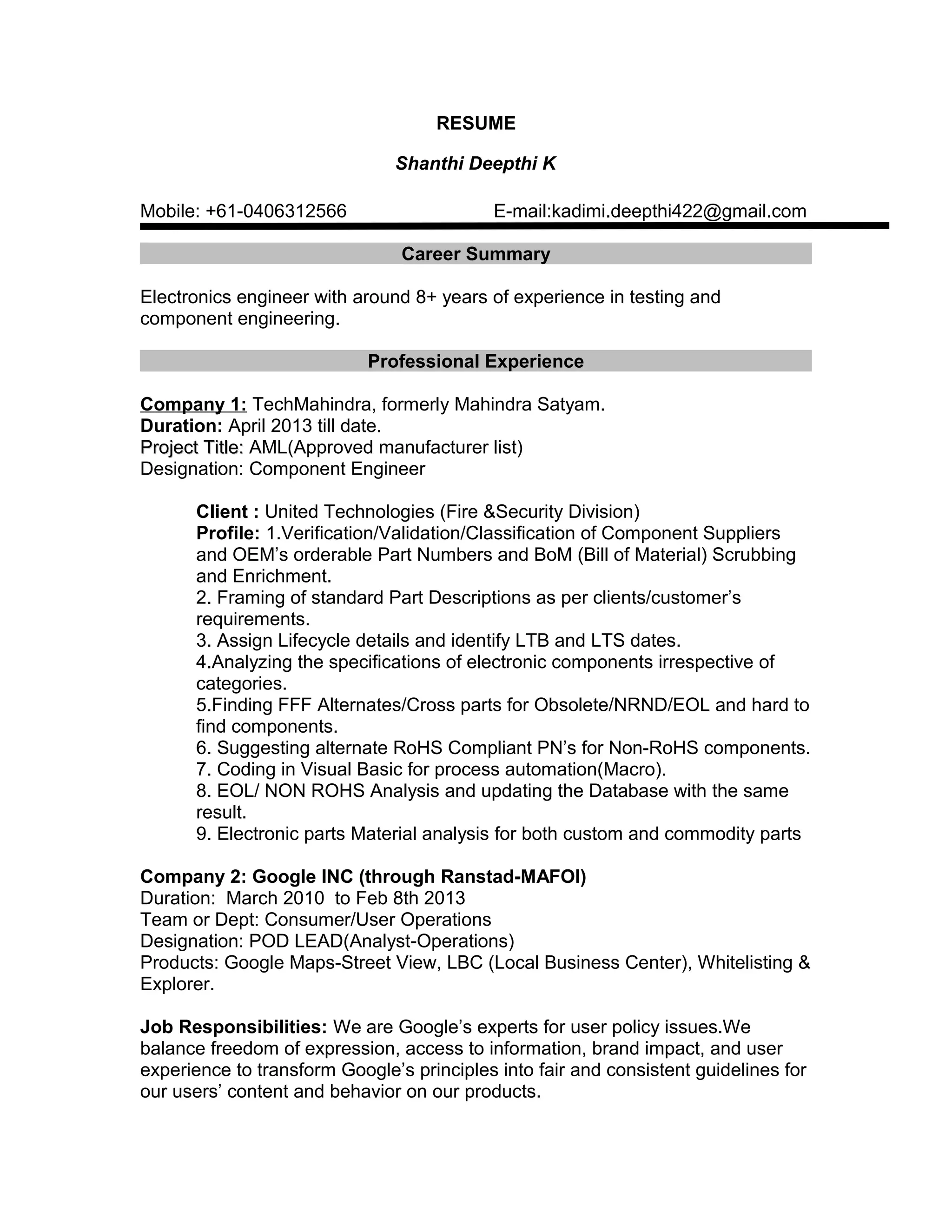 Deepthi Resume-TM | PDF