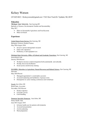 Resume- Kelsey Watson | DOCX