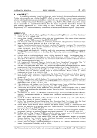Real-time monitoring and control of flow rate in transportation pipelines using Matlab-based ...