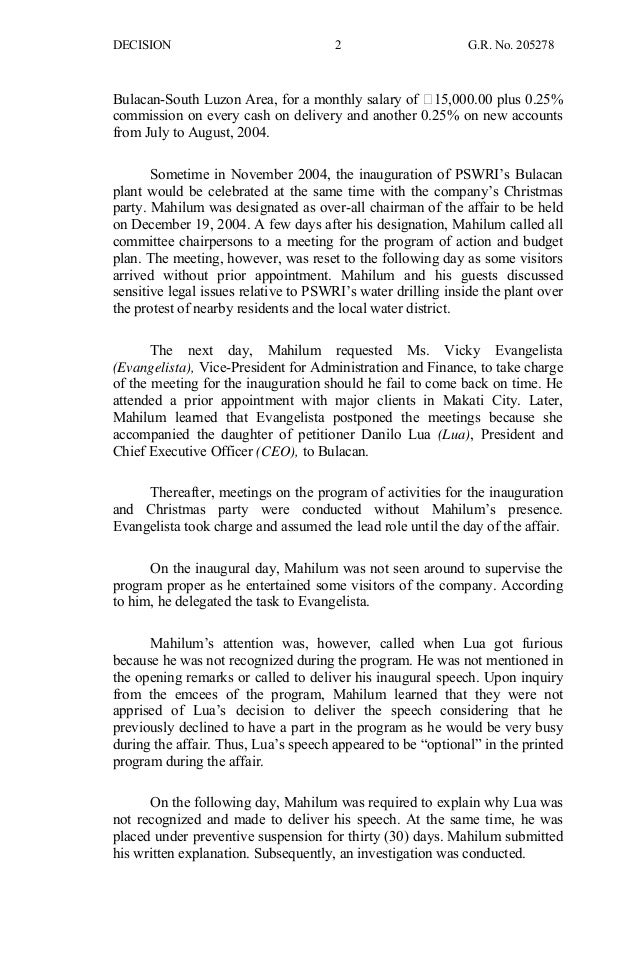 Philippine Spring Water Resources Inc./ Danilo Y. Lua versus Court of…