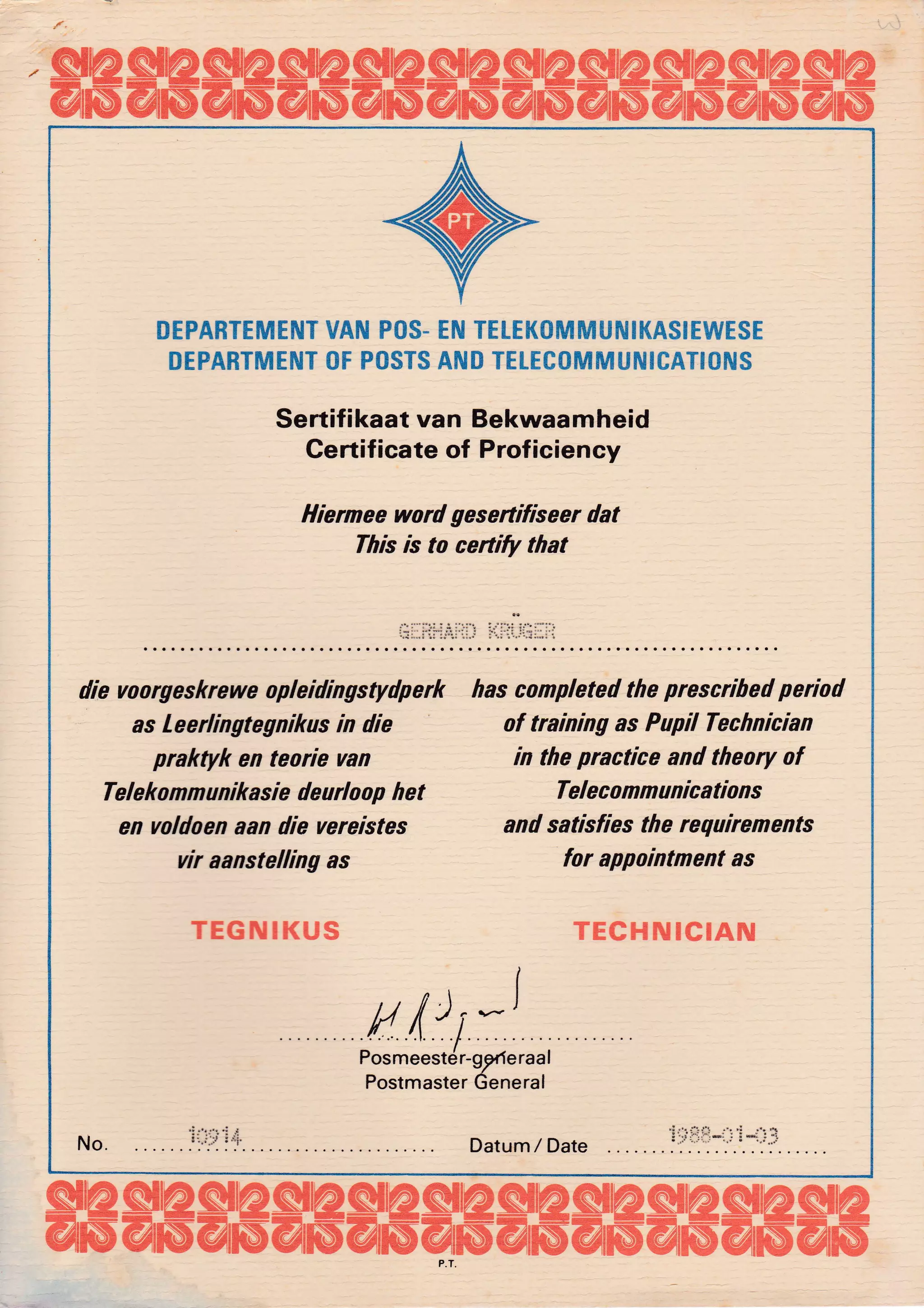 telkom technician certificate | PDF