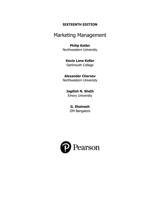 Marketing Management (16th edition) Philip Kotler | PDF