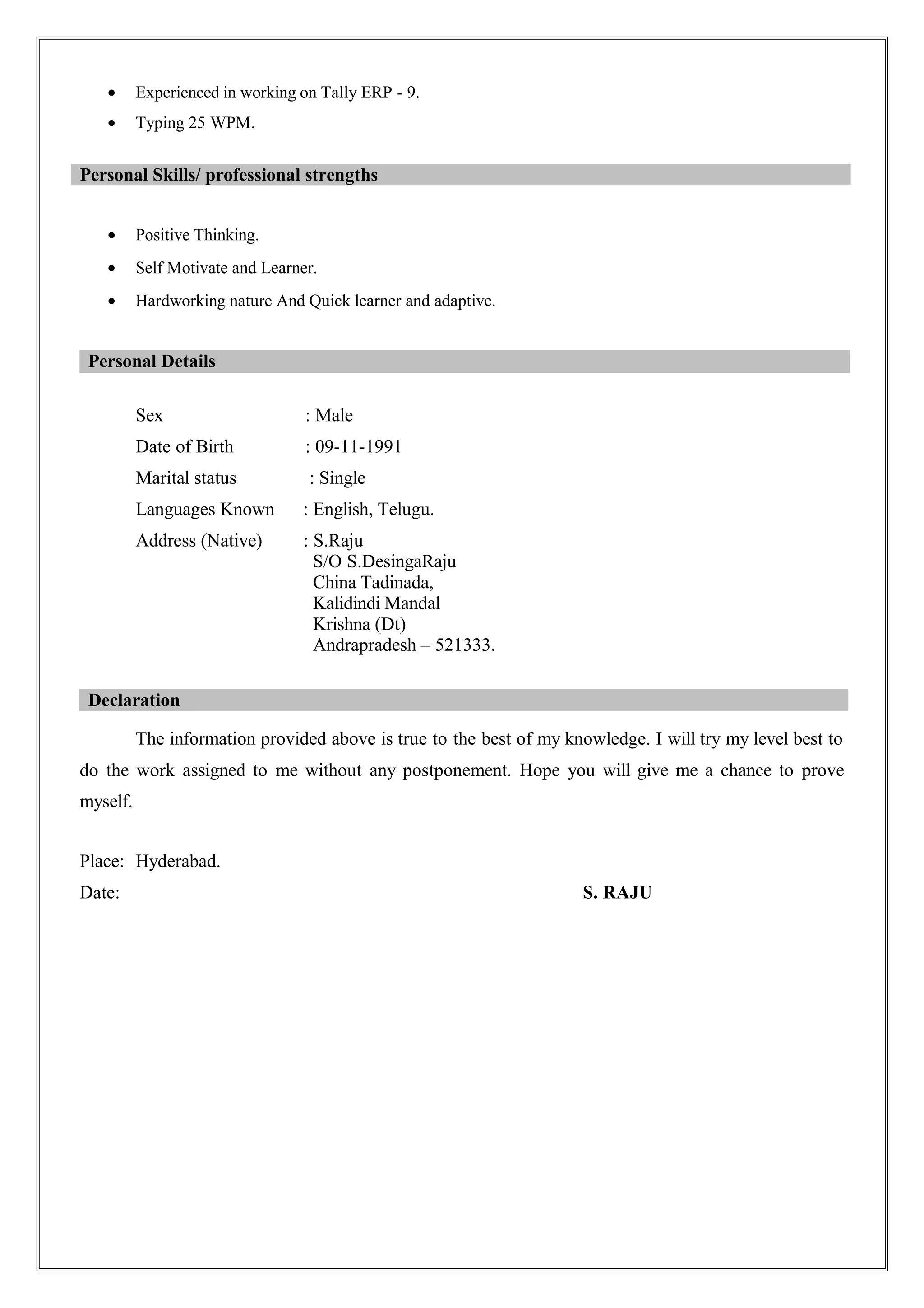 Raju Resume | PDF