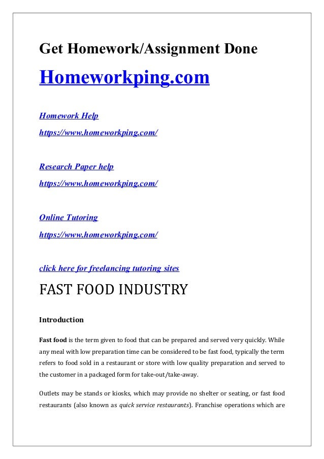 Food Case Study Examples