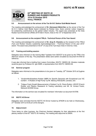 ISO-TC45 63rd meeting 1st plenary Final(TRILA AWARD) | PDF