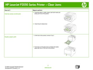 hp2055 printer quick reference manual quick | PPT