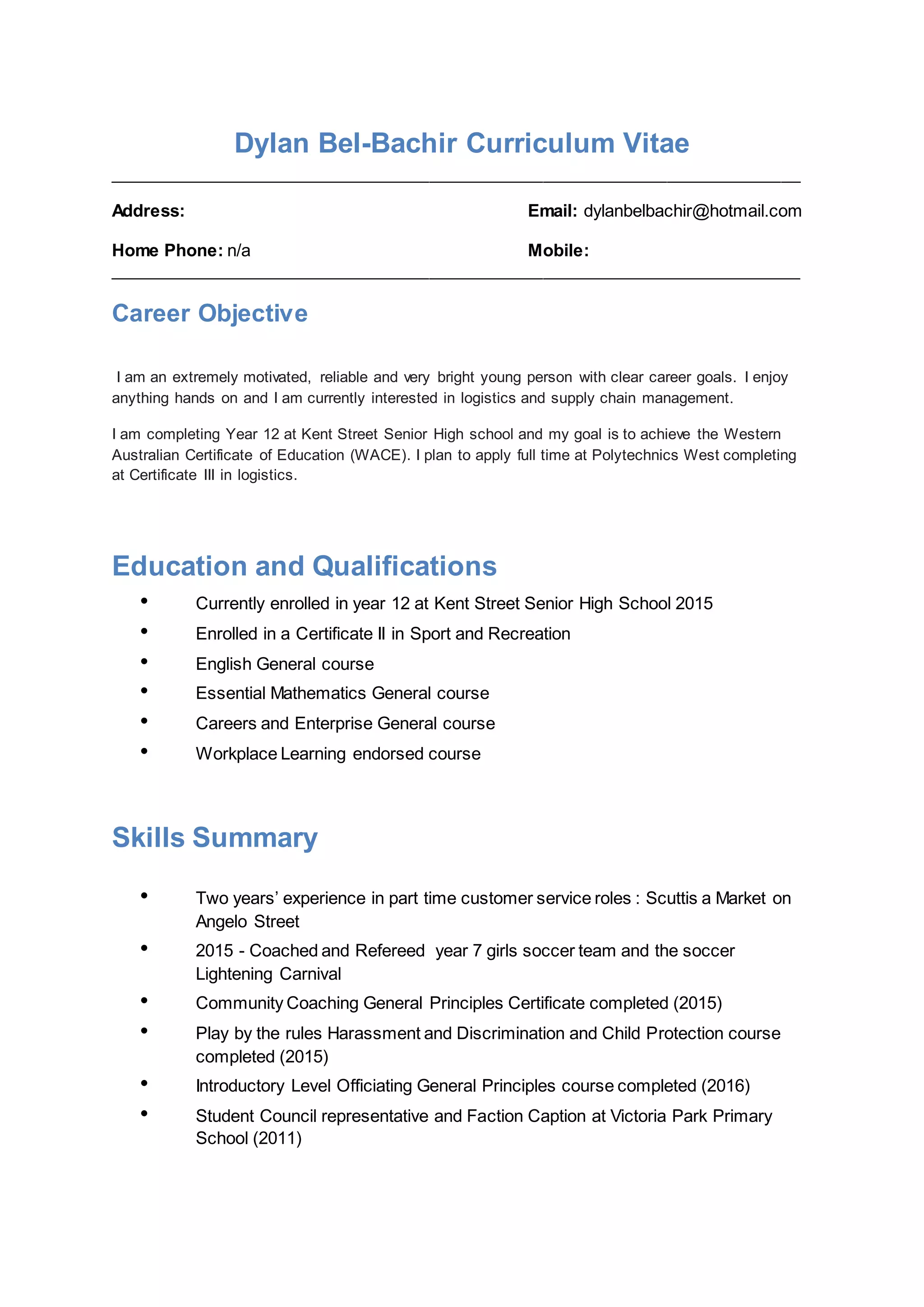 curriculum vitae | DOCX