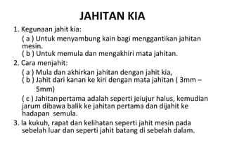 Mari belajar asas jahitan | PPT