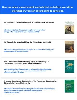 Topics In Conservation Biology T Povilitis | PDF