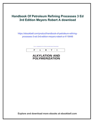Handbook Of Petroleum Refining Processes 3 Ed 3rd Edition Meyers Robert ...