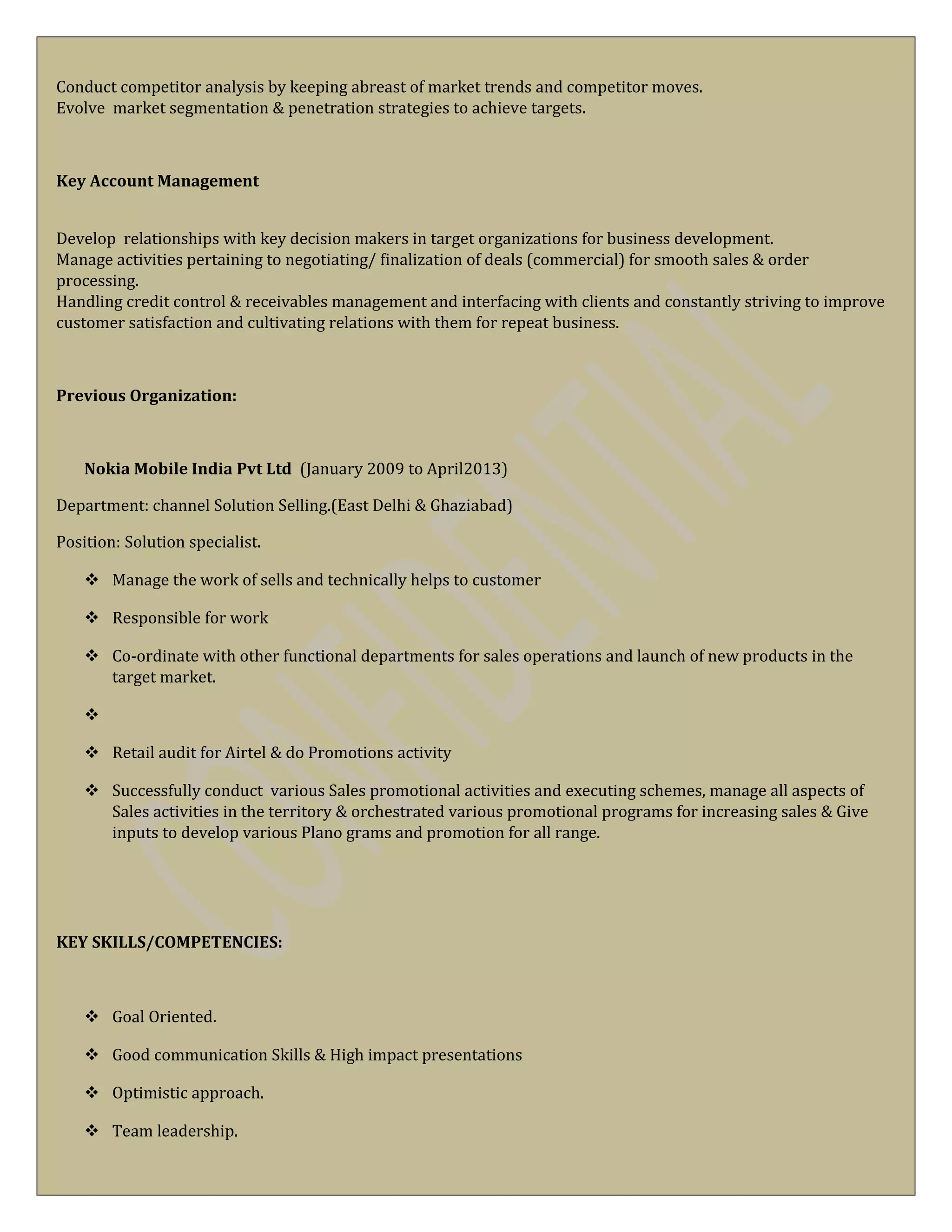 brajesh Resume -asm vivo | DOC