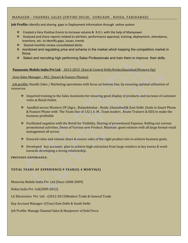 brajesh Resume -asm vivo | DOC