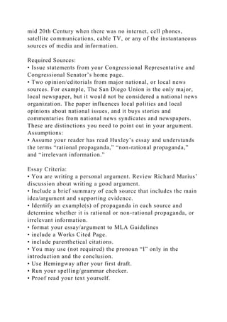 205 Essay #3 A Personal ArgumentIn his essay Propaganda in a .docx