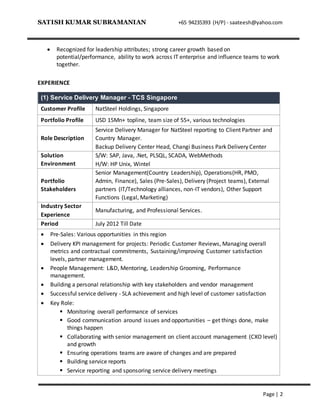 Satish Kumar - Profile | DOCX