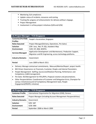 Satish Kumar - Profile | DOCX