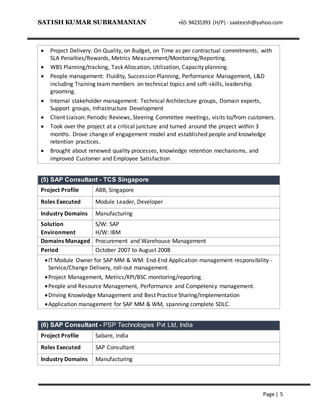 Satish Kumar - Profile | DOCX