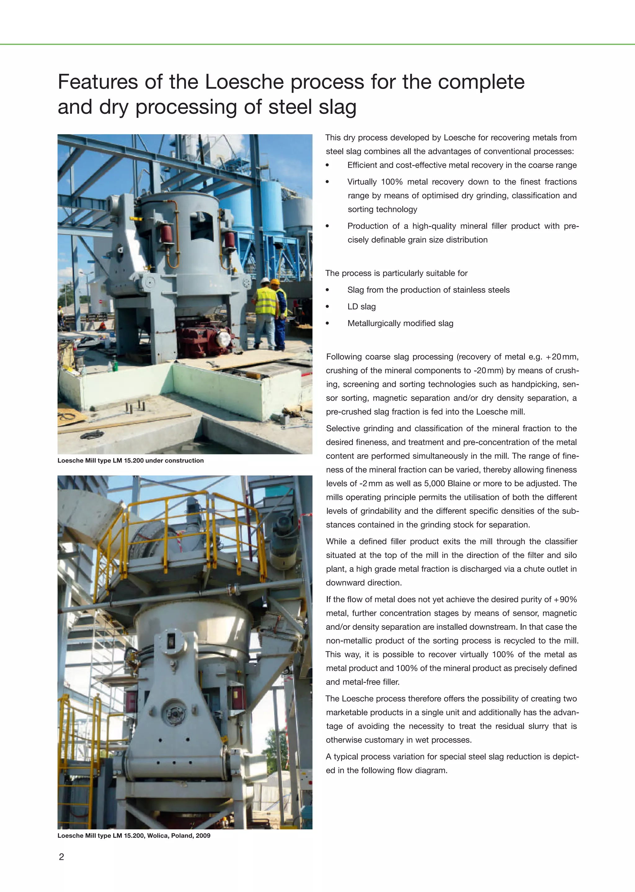 Loesche Mills for Metal Recovery and Filler Production from Steel Slag | PDF