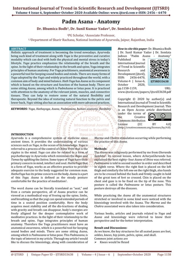 Padm Asana Anatomy | PDF