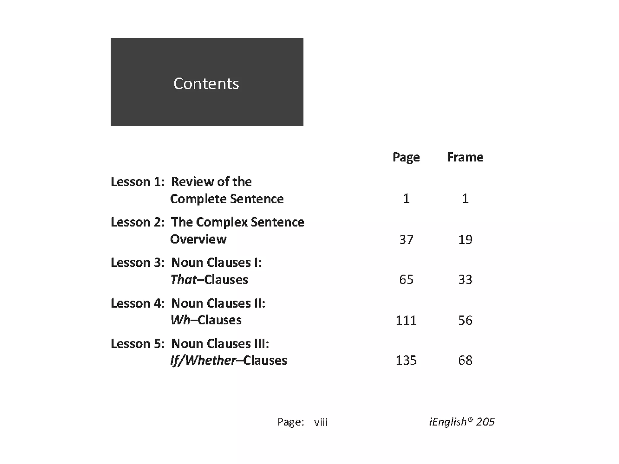 iEnglish 205: The Complex Sentence, Sample Lessons | PPT