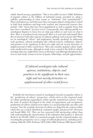 Culture and Popular Culture: a case for sociology | PDF