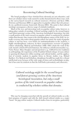 Culture and Popular Culture: a case for sociology | PDF