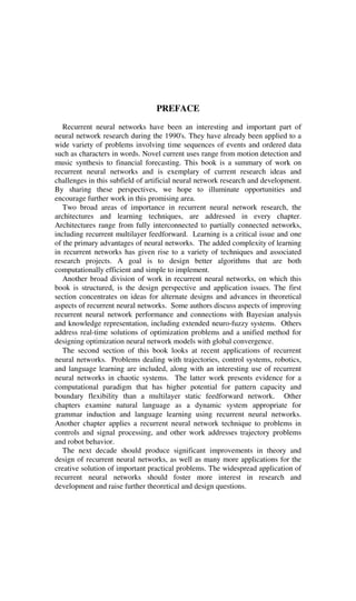 Recurrent Neural Networks Design And Applications L C Jain | PDF